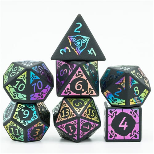DnDice Legendary Spell Fury: Black & Prismatic Dice Set | Toys | Toy ...