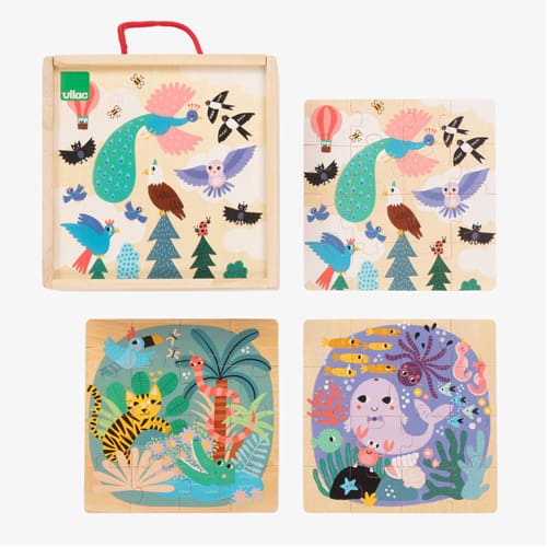 Vilac - Wooden Blocks Animal Puzzle | Toys | Toy Street UK