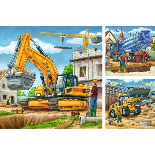 Ravensburger Large Construction Vehicles 3 x 49 Piece Jigsaw Puzzles ...
